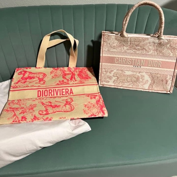 Dior | Bags | Dior Medium Book Bag In Rose Plus Beach Bag From ...